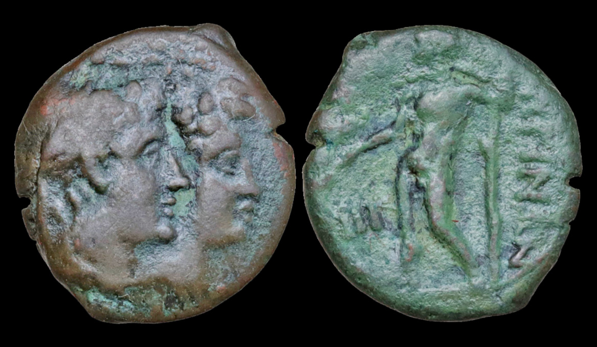 Italy Bruttium Rhegion Second Punic War AE tetrachalkon Asklepios ...