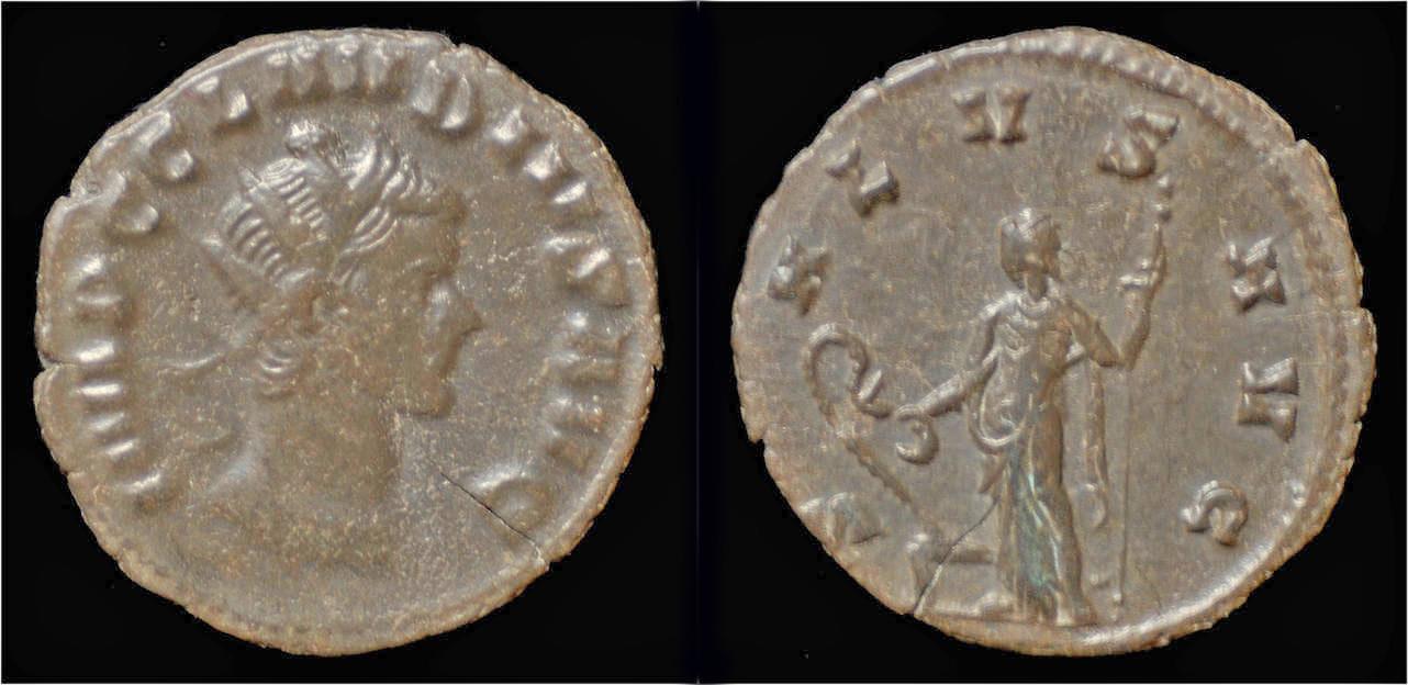 Claudius II Gothicus billon antoninianus Salus standing left | Roman ...