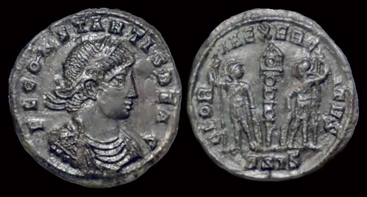 Constans AE follis two soldier with banner | Roman Imperial Coins