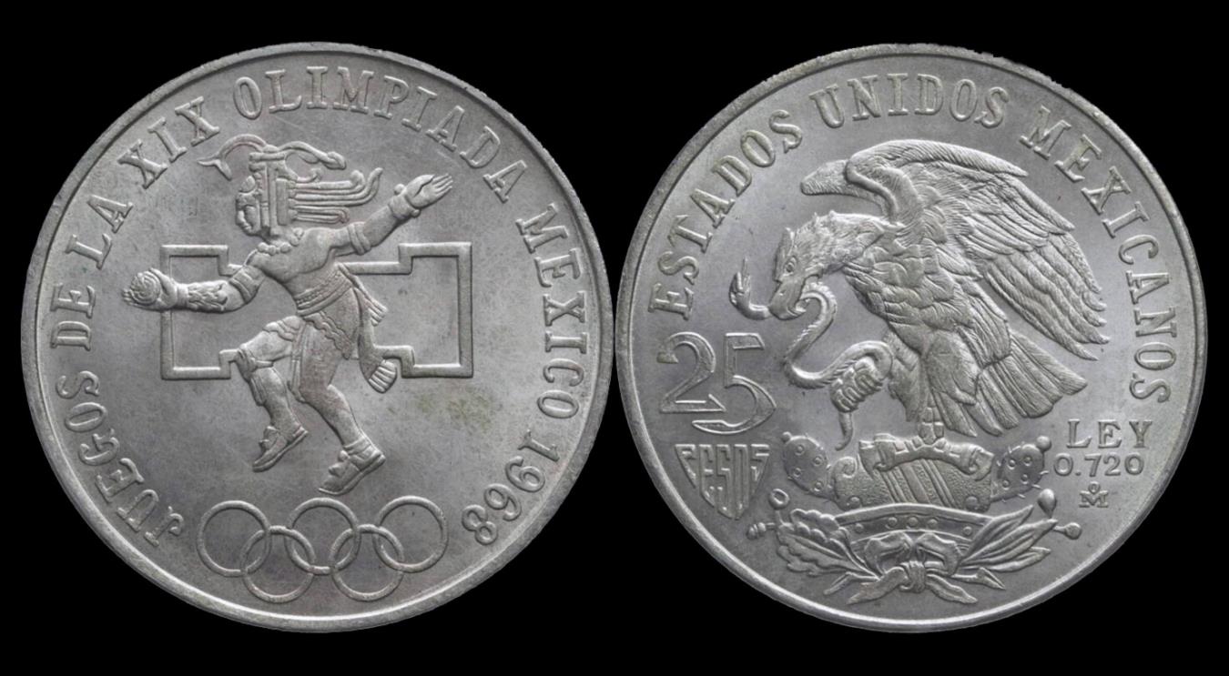 Mexico 25 pesos 1968- Summer olympics 1968 | North & Central American ...
