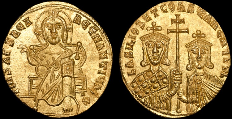 Basil I the Macedonian AV solidus – Christ/Basil and Constantine – gEF ...