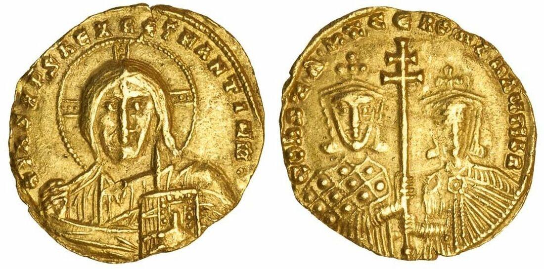 Byzantine Empire, Constantine VII with Romanus I (AD 913-959), AV Solidus, 4.39g, 20mm.