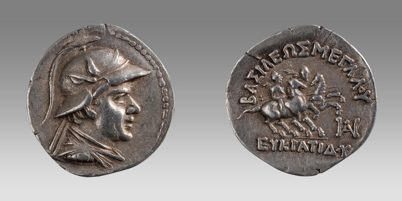 BAKTRIA, Greco-Baktrian Kingdom. Eukratides I Megas. Circa 170-145 BC ...