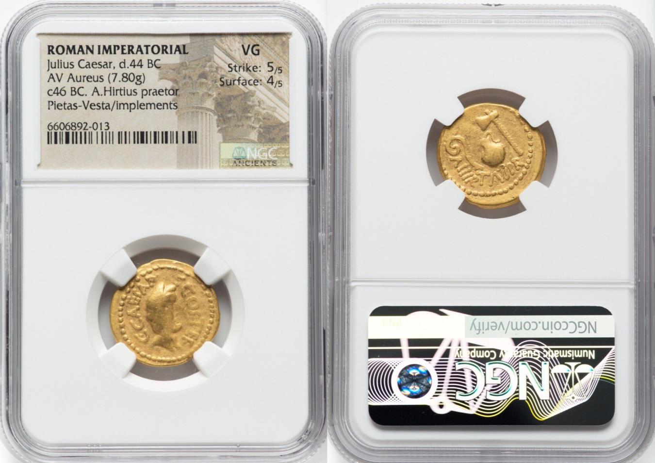 Julius Caesar, as Consul for the Third Time (46 BC), with Aulus Hirtius ...