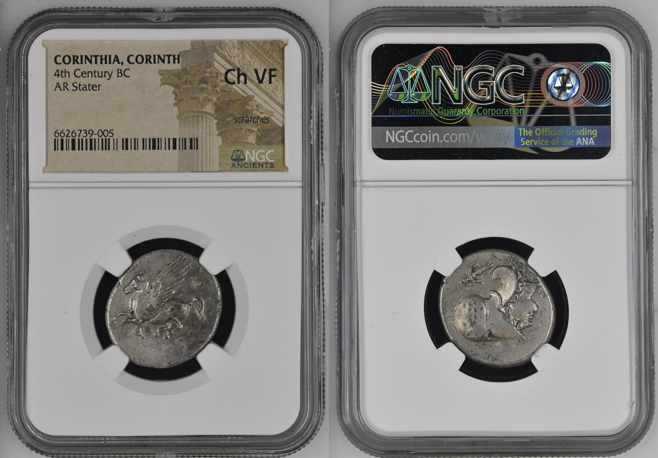 CORINTHIA. Corinth. AR Stater, ca. 345-307 B.C. NGC Ch VF. | Greek Coins