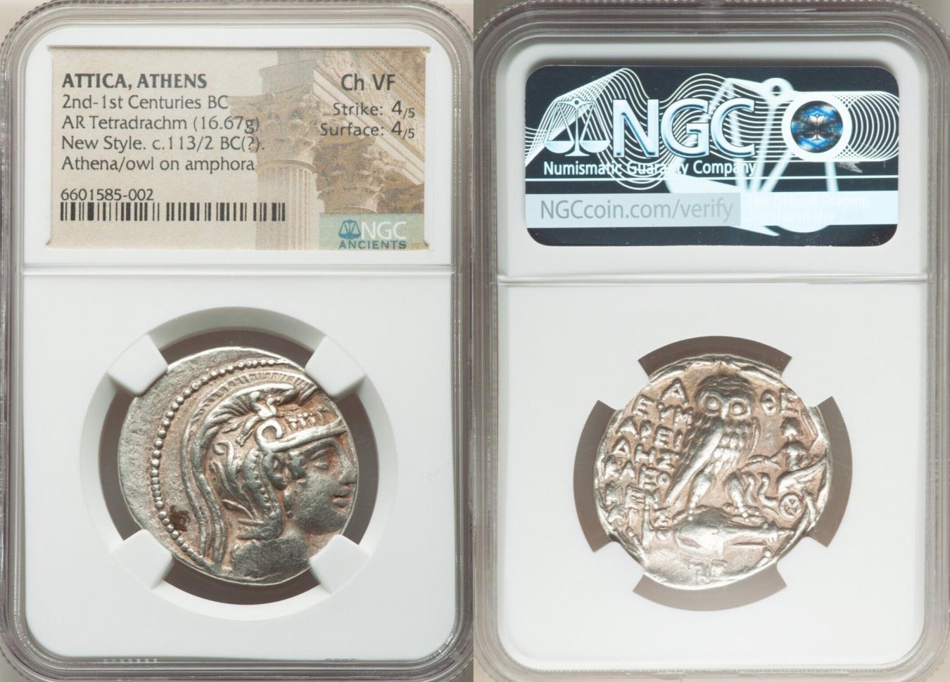 ATTICA. Athens. Ca. 2nd-1st centuries BC. AR tetradrachm (30mm, 16.67 ...