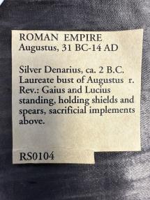 ROMAN EMPIRE Augustus, 31 BC-14 AD Silver Denarius, ca. 2 B.C. (19mm, 3 ...