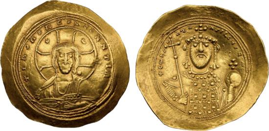 Constantine IX Monomachus (AD 1042-1055). AV histamenon nomisma (28mm ...