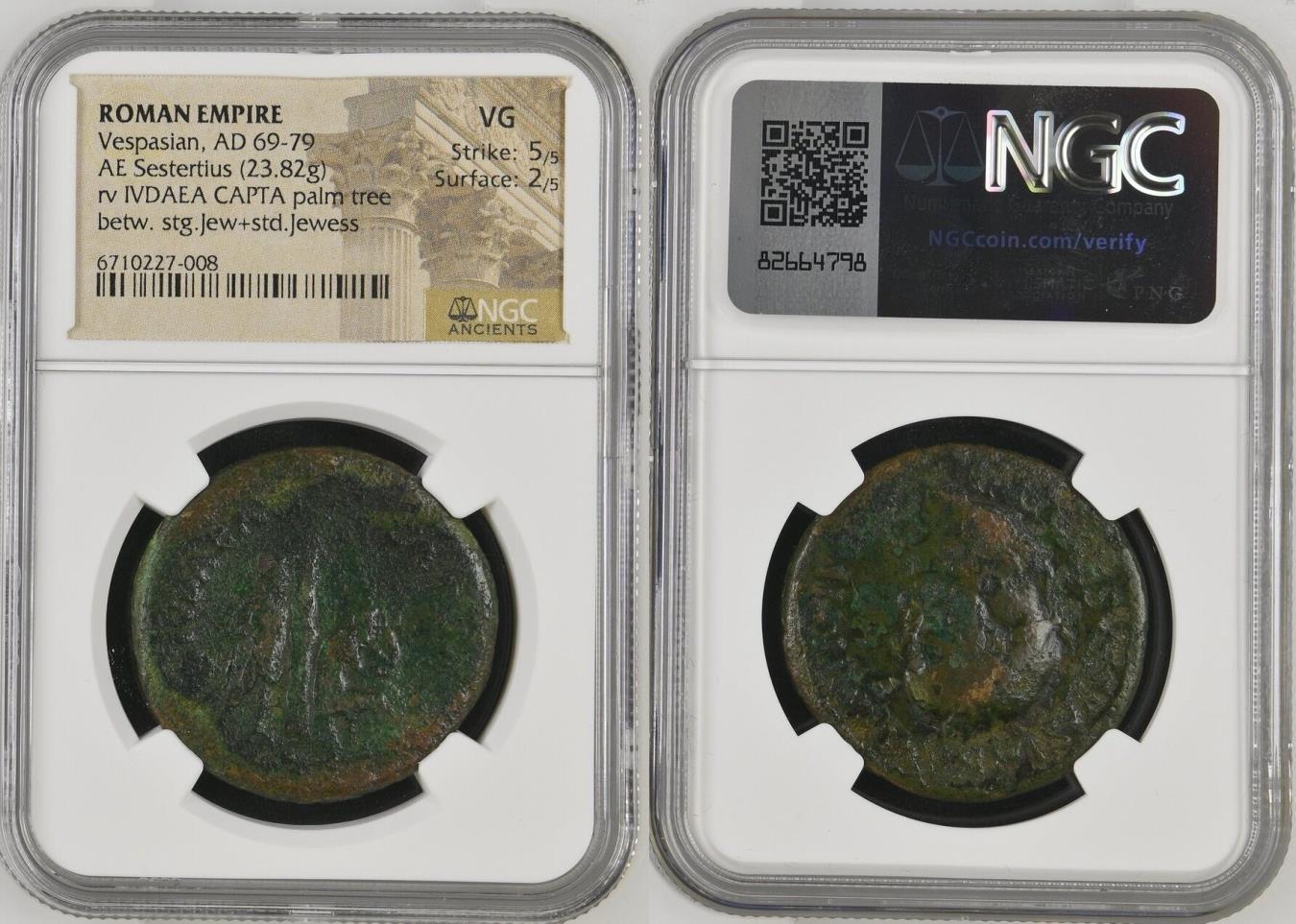 Vespasian. AD 69-79. Æ Sestertius (34mm, 23.79 g, 6h). “Judaea Capta ...