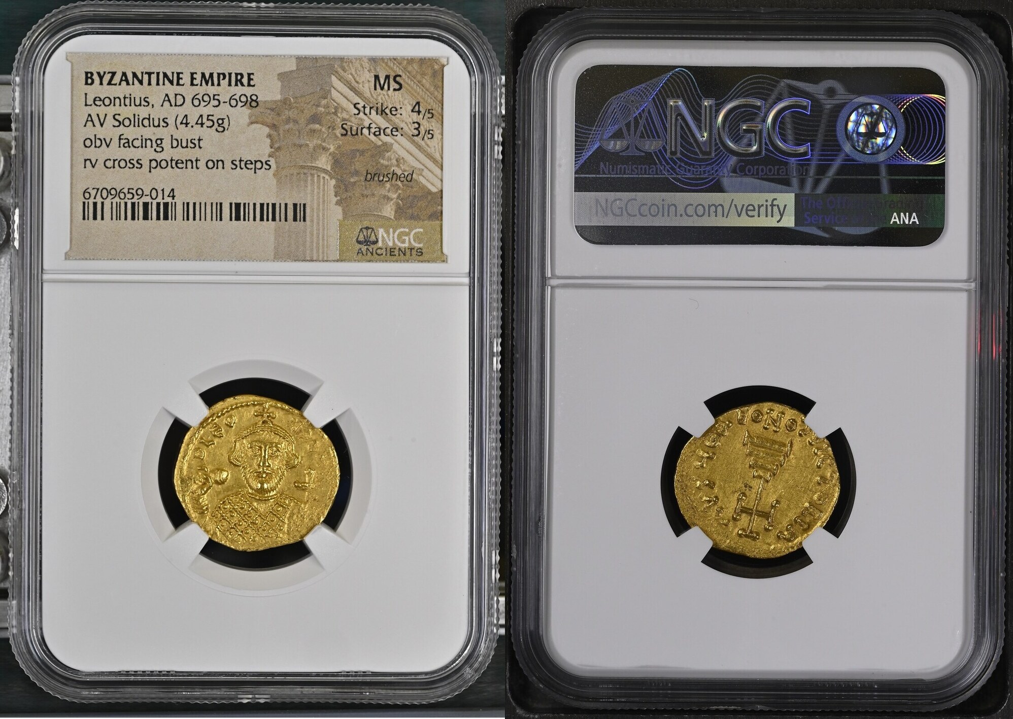 BYZANTINE EMPIRE: Leontius, 695-698, AV solidus (4.45g), Constantinople ...