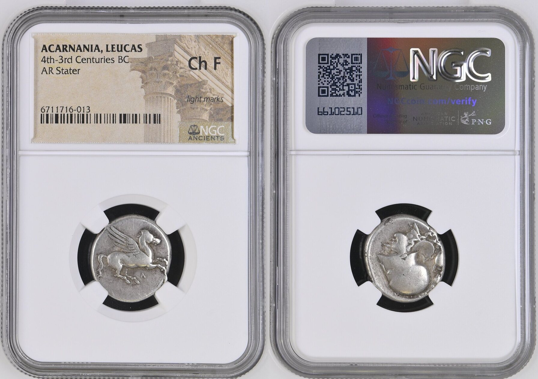 AKARNANIA. Leukas. AR Stater, ca. 320-280 B.C. NGC | Greek Coins