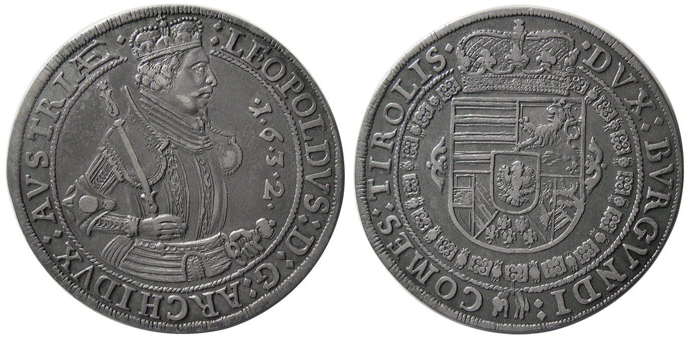 AUSTRIA, Tyrol. Archduke Leopold, 1619-1632 AD. Silver Taler.