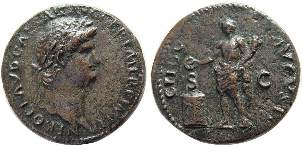 ROMAN EMPIRE; Nero, 54-68 AD. Æ As. | Roman Imperial Coins