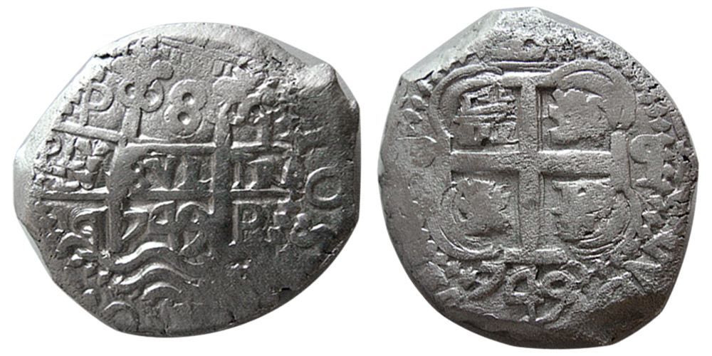 SPAIN; 1749. Potosi mint. AR 8 Reales. | South American Coins