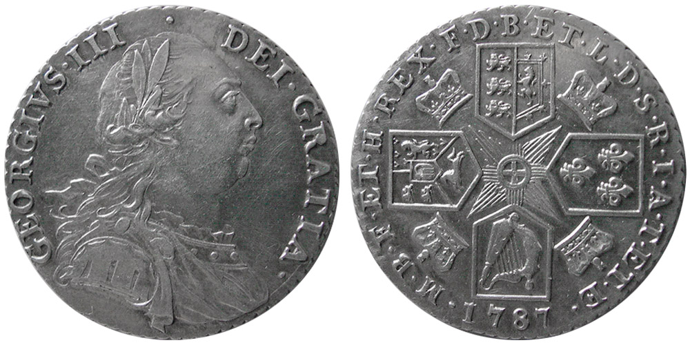 GREAT BRITAIN; George III. 1787, Six Pence. Great example for the issue.