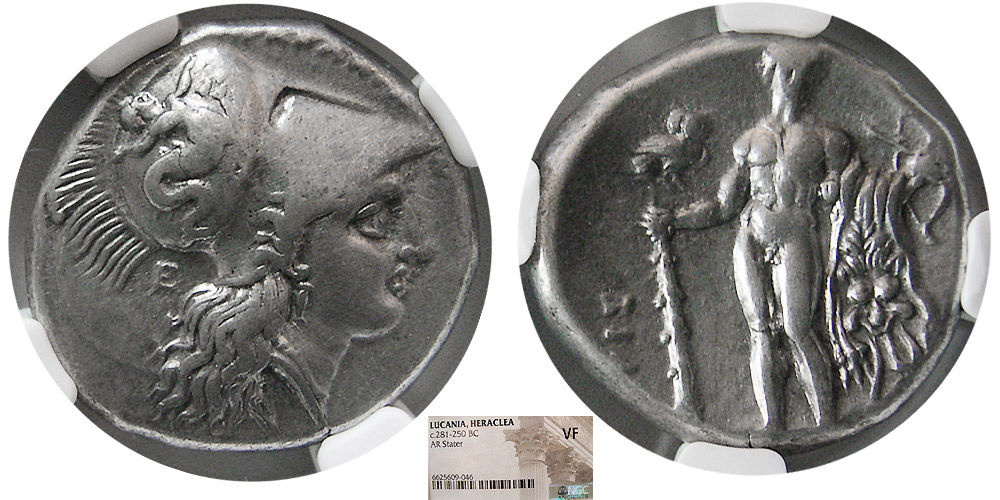LUCANIA, Heraclea. Circa 281-250 BC. AR Stater. NGC-VF. | Greek Coins