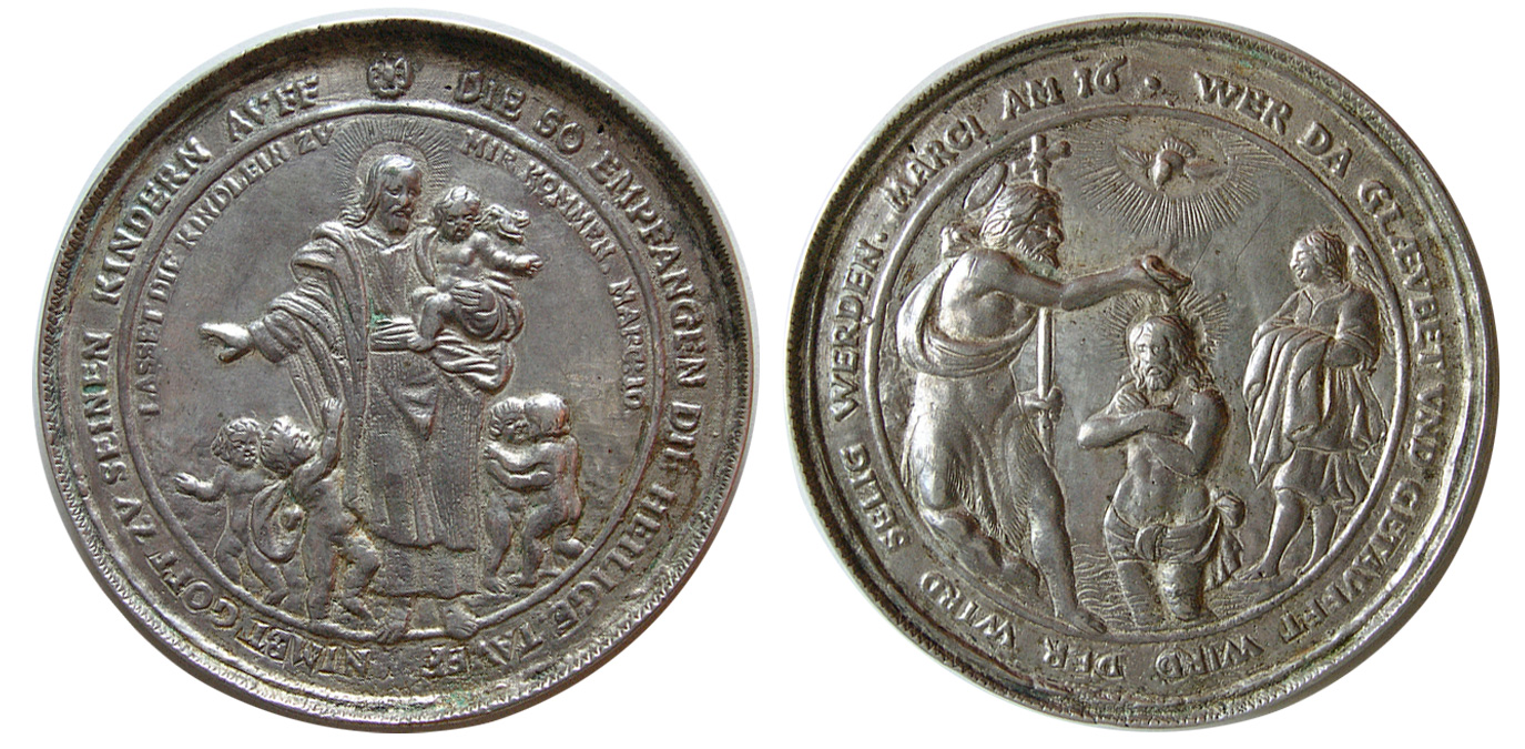 GERMANY, Undated (18th century), unsigned. Baptism Silver Medal.