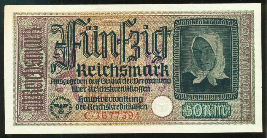 NAZI GERMANY: 1940-1945 THIRD REICH Occupied Territories 50 funfzig ...