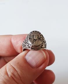 IRAN: Persian Islamic Sufism old Silver Sufi Ring Portrait type RARE!