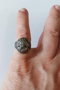 IRAN: Persian Islamic Sufism old Silver Sufi Ring Portrait type RARE!