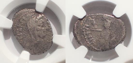 Julius Caesar, as Dictator, February-March 44 BC. AR denarius. NGC