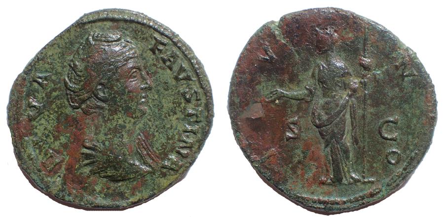 Diva Faustina Senior. Died AD 140/1. Æ Sestertius | Roman Imperial Coins