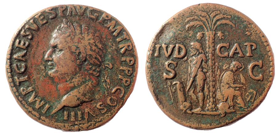 Electrotype. Titus. AD 79-81. Æ Sestertius. “Judaea Capta” commemorative.