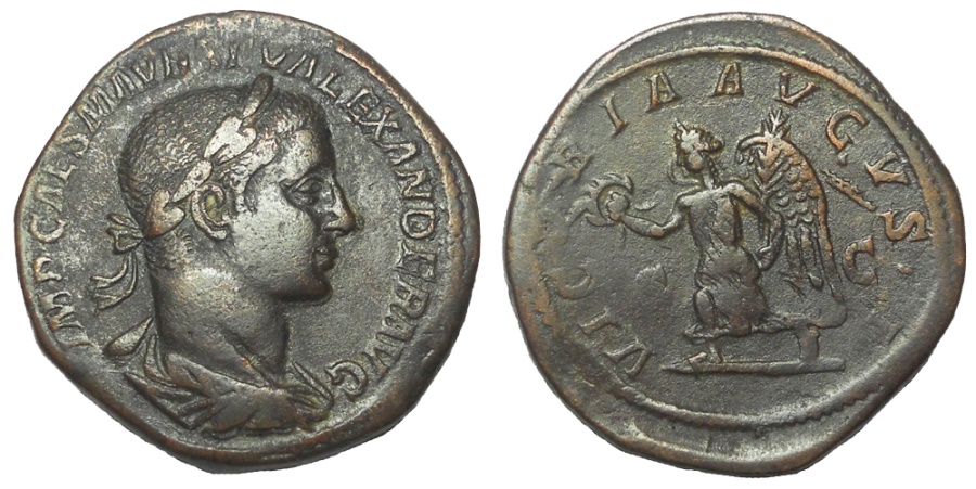 SEVERUS ALEXANDER, 222-235 AD. Æ SESTERTIUS, VICTORY REVERSE | Roman ...