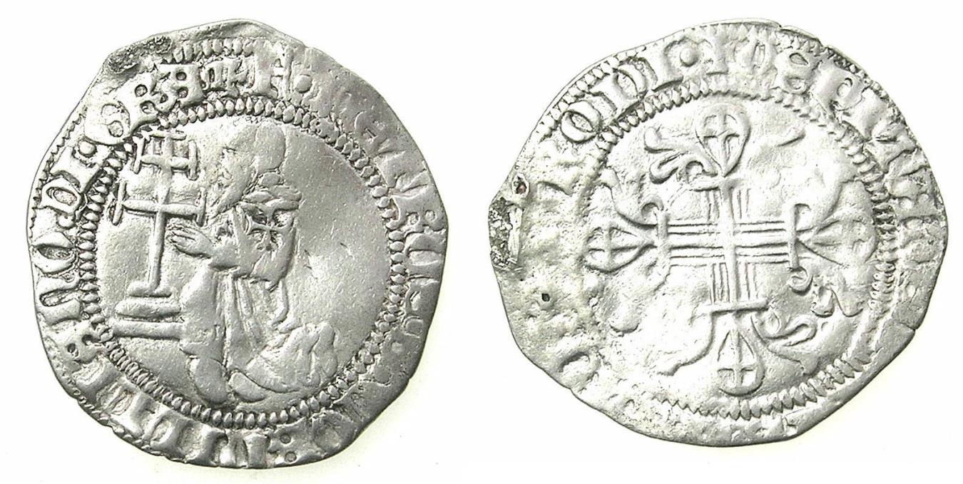 RHODES.Knights of Saint John. Pierre de Corneillian AD 1354-1355.AR ...