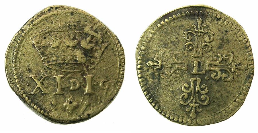 FRANCE.Louis XIII 1610-1643.Brass weight for half Ecu. | Ancient Coins