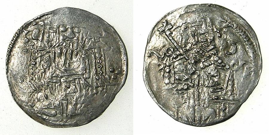 SERBIA.Stefan VIII Uros IV Dusan as Emperor AD 1346-1355.AR.Dinar.Reverse.Cyrillic legend