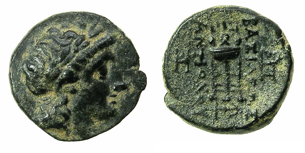 SELEUCID EMPIRE.Antiochus II 261-246 BC.AE.16.8mm. Mint of SARDES.
