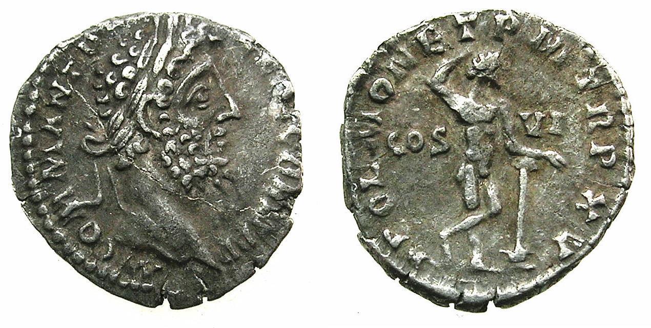 ROMAN.Commodus Augustus AD 177-192.AR.Denarius.ROME mint struck AD 190. Apollo