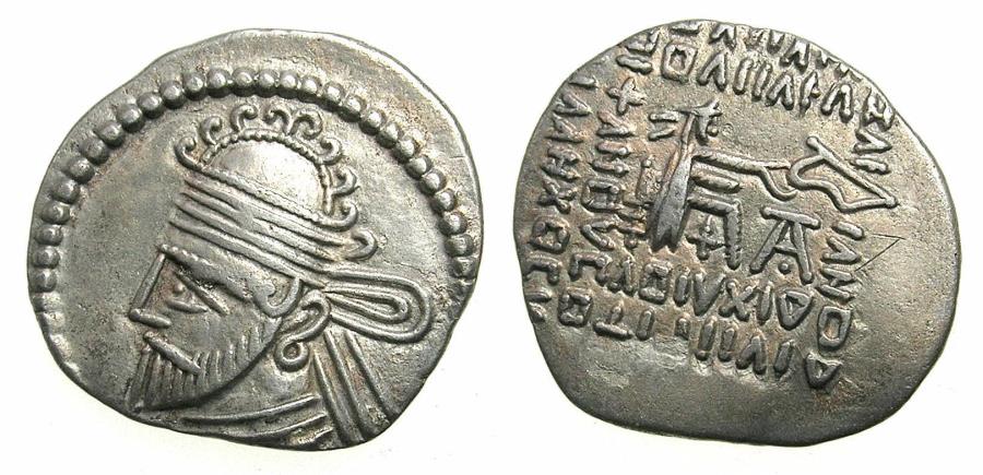 PARTHIA.Pacorus I AD 78-120.AR.Drachma.Mint of ECBATANA. | Greek Coins
