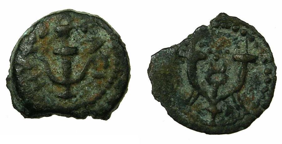 JUDAEA.Herod I The Great 40-4BC.AE.Prutah.Mint of JERUSALEM. | Greek Coins
