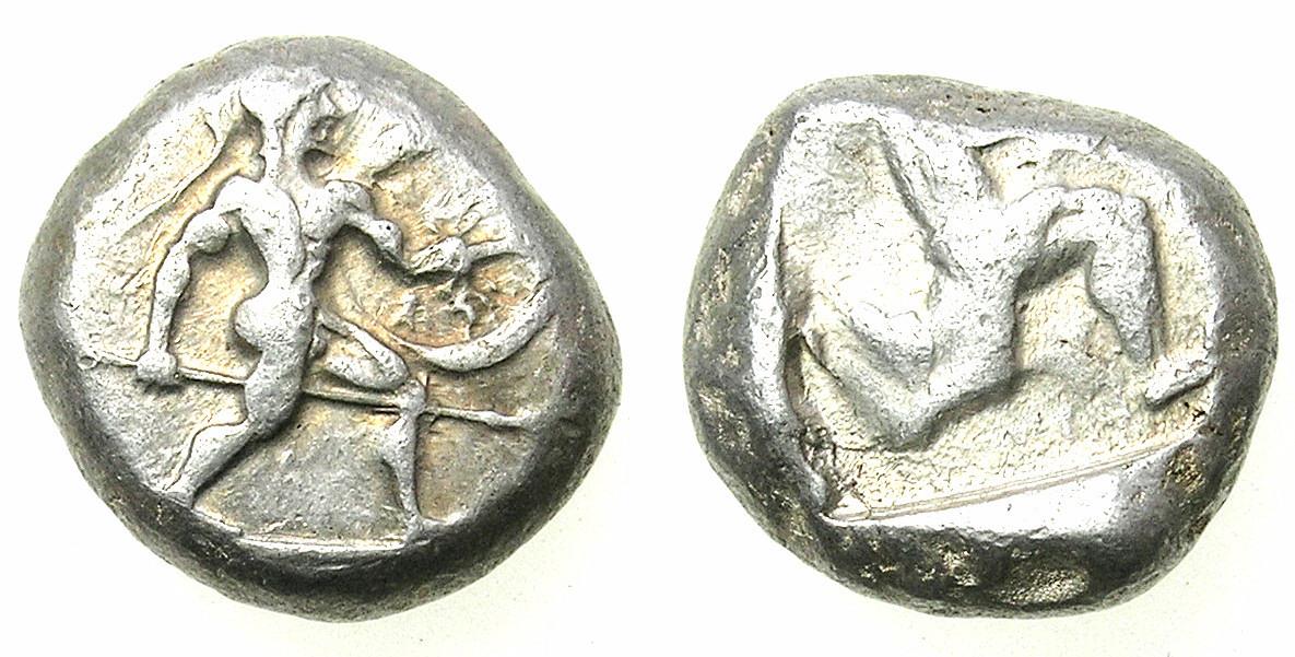PAMPHYLIA.ASPENDOS.Circa 460-430 BC.AR.Stater. Hoplite. Triskeles.