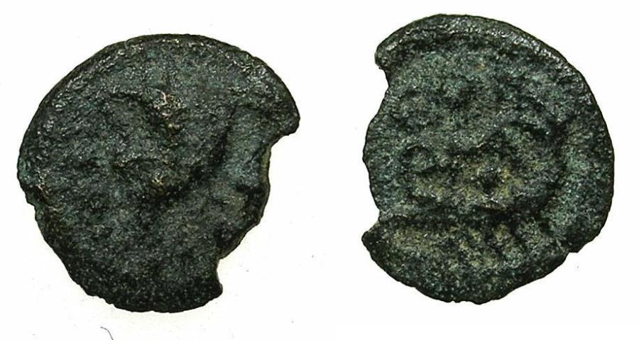 JUDAEA.Herod Archelaus, son of Herod The Great, 4BC-AD6.AE.Prutah.Mint ...