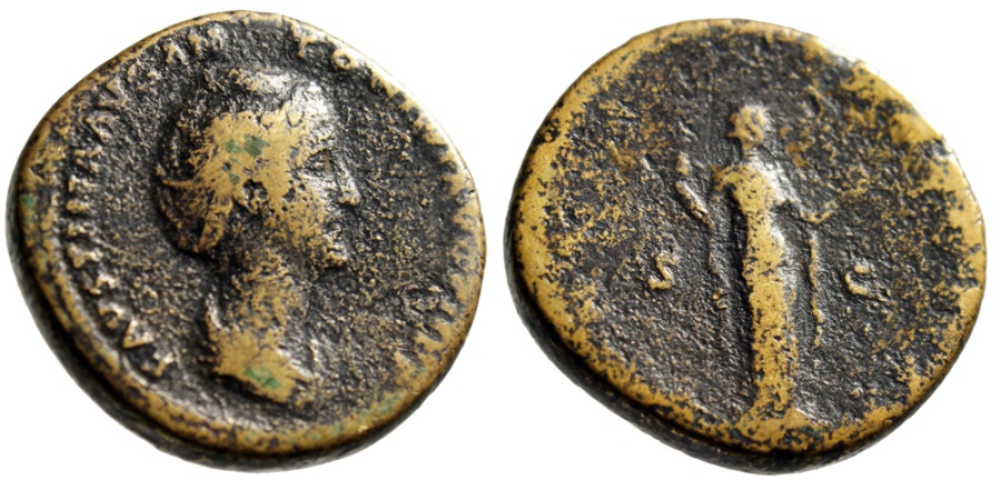 Faustina I Senior AE Sestertius VERNI AVGVSTAE Venus, Apple Rome RIC ...