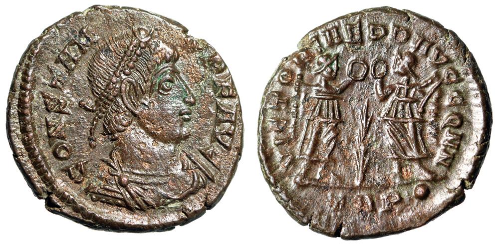 Constans I Two Victories, Palm Trier RIC 210 Extremely Fine | Roman ...