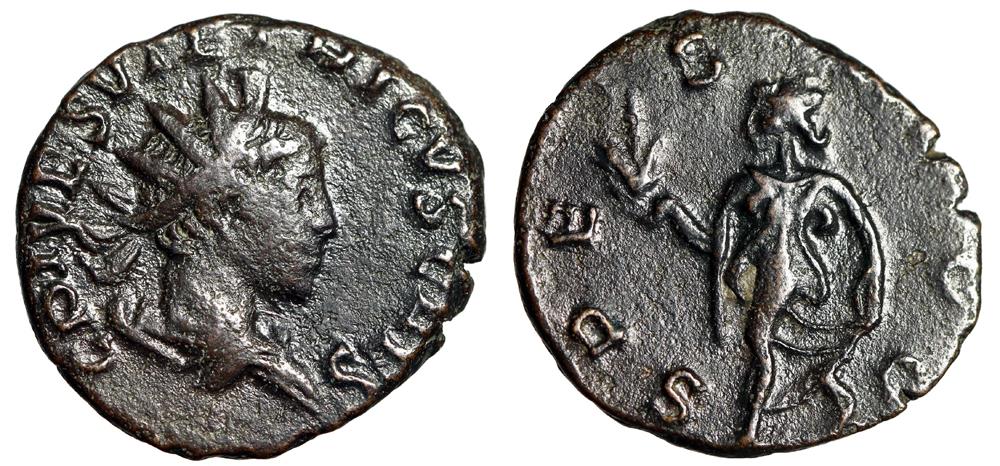 Tetricus II Caesar Spes Walking, Holding Flower RIC 270 VF | Roman ...