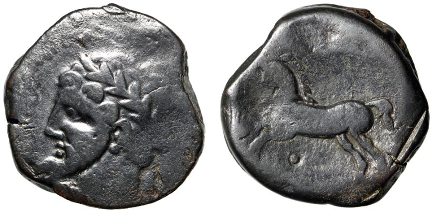 Kings of Numidia: Micipsa AE27 Portrait & Horse Running, Pellet VF
