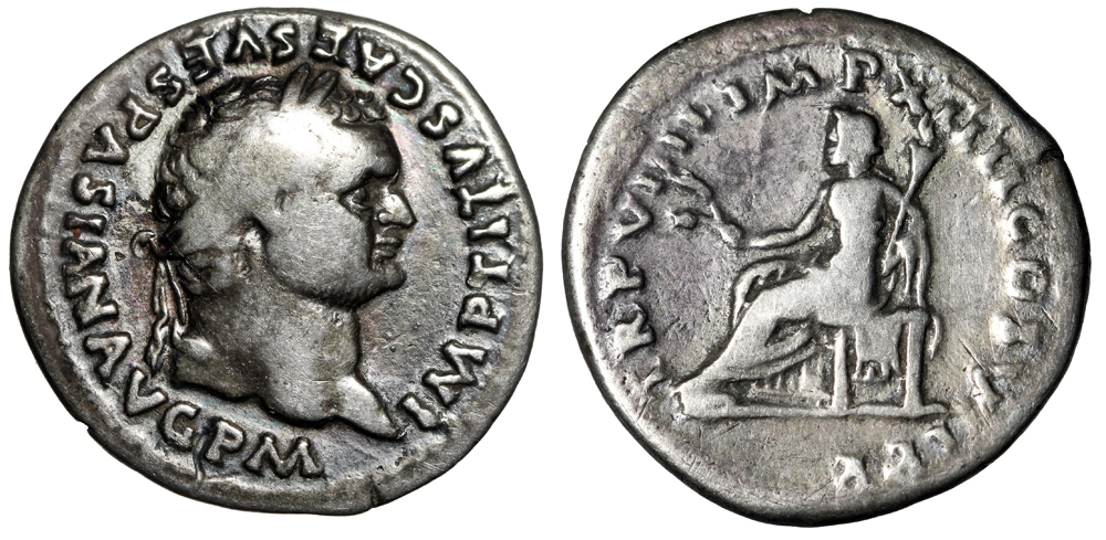 Titus AR Denarius Ceres Seated, Corn Ears & Torch Rome 79 AD | Roman ...