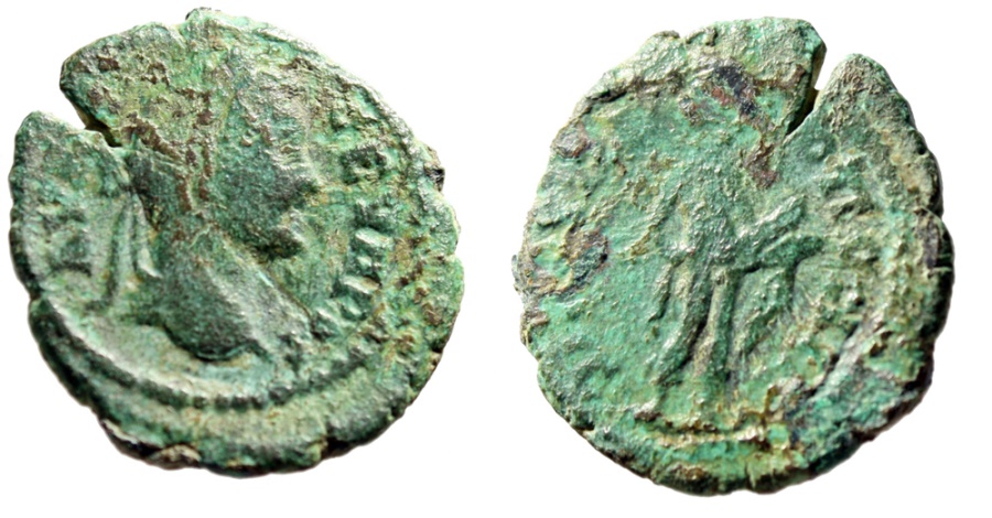 Septimius Severus AE19 Priapus Exposing Phallus Moesia Nicopolis Scarce