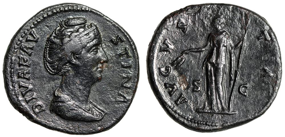 Diva Faustina I Senior Sestertius Ceres with Torch Very Fine | Roman ...