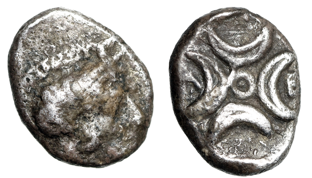 Attica, Athens AR Obol Athena & Four Crescents Very Rare | Greek Coins