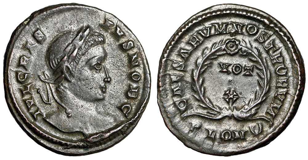 Crispus as Caesar VOT X in Wreath London Extremely Fine | Roman ...