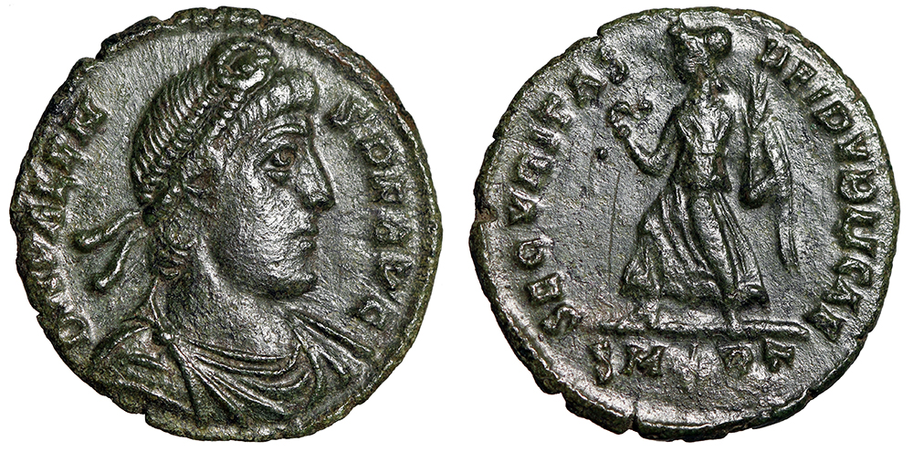 Valens Victory, Holding Wreath and Palm Rome Good Very Fine | Roman ...