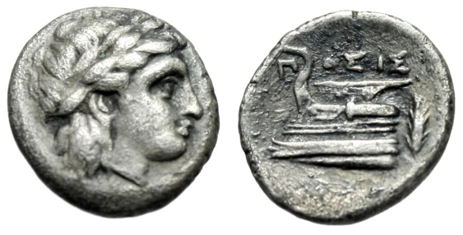 Bithynia, Cius (Kios) AR Hemidrachm Apollo & Prow, Grain Posis ...