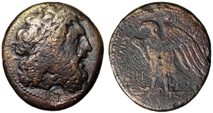 Ptolemy I Soter AE Diobol With Countermark of Eagle Wings Open ...