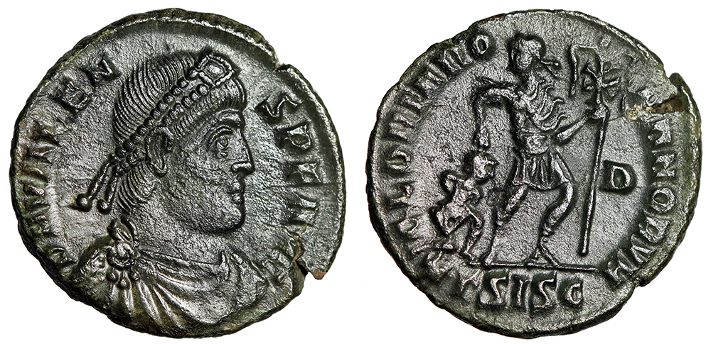 Valens Nummus GLORIA ROMANORVM Dragging Enemy Extremely Fine | Roman ...